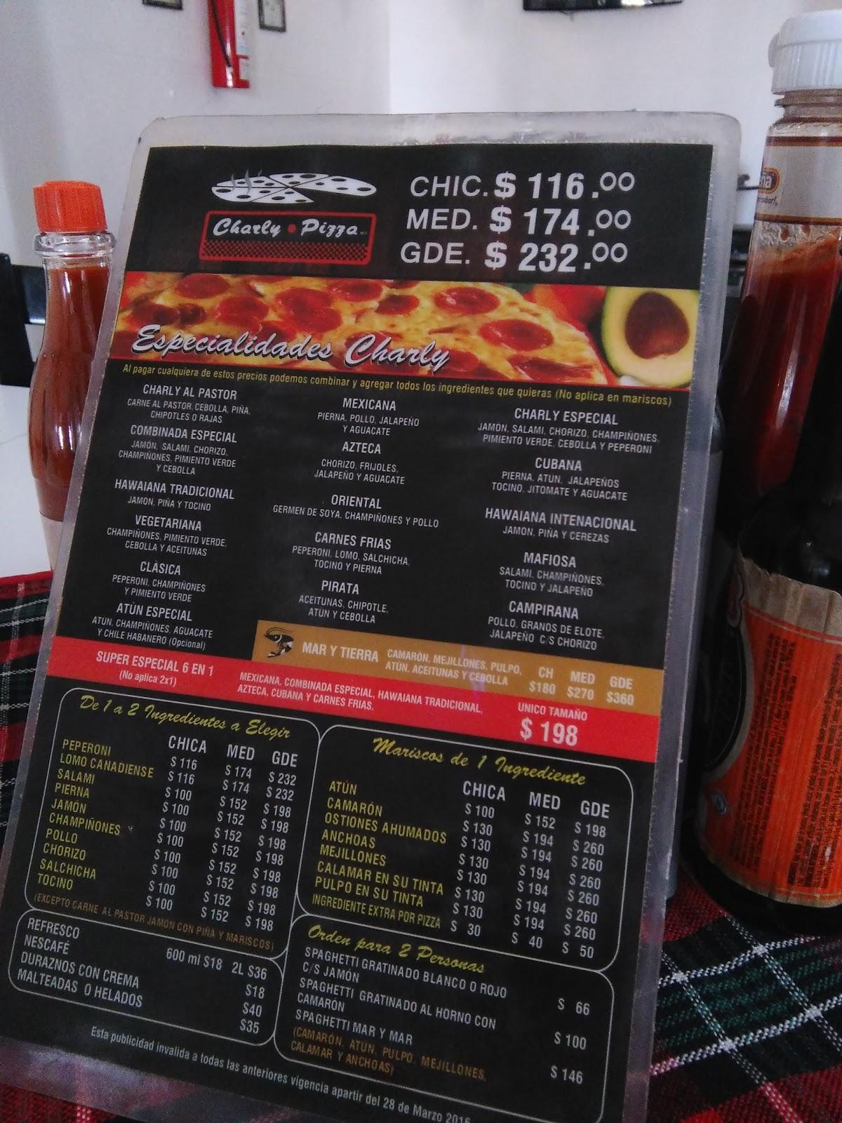 Carta del restaurante Charly Pizza Jardines del Morelos, Ecatepec, Av ...