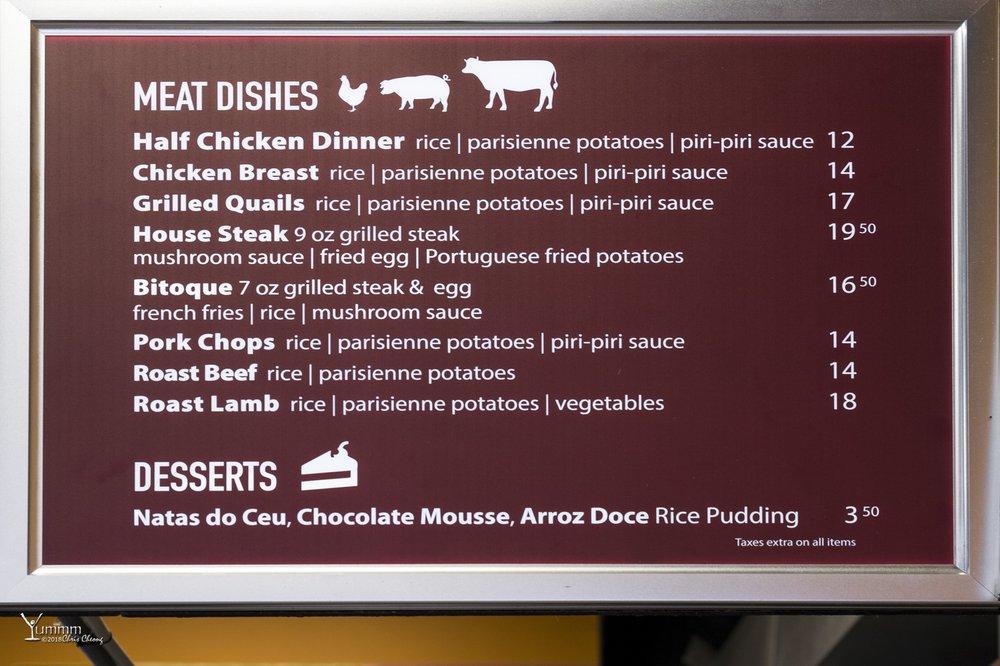 Menu at Churrasco of Portugal BBQ, Ajax
