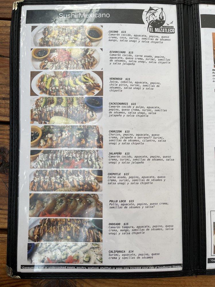 Menu at Maza Restaurant, San Jose