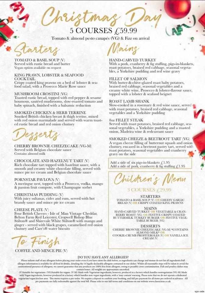 Menu at Fox & Grapes pub & bar, Leeds, York Rd