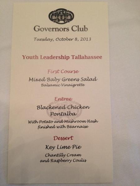 Menu at Governors Club, Tallahassee, 202 S Adams St