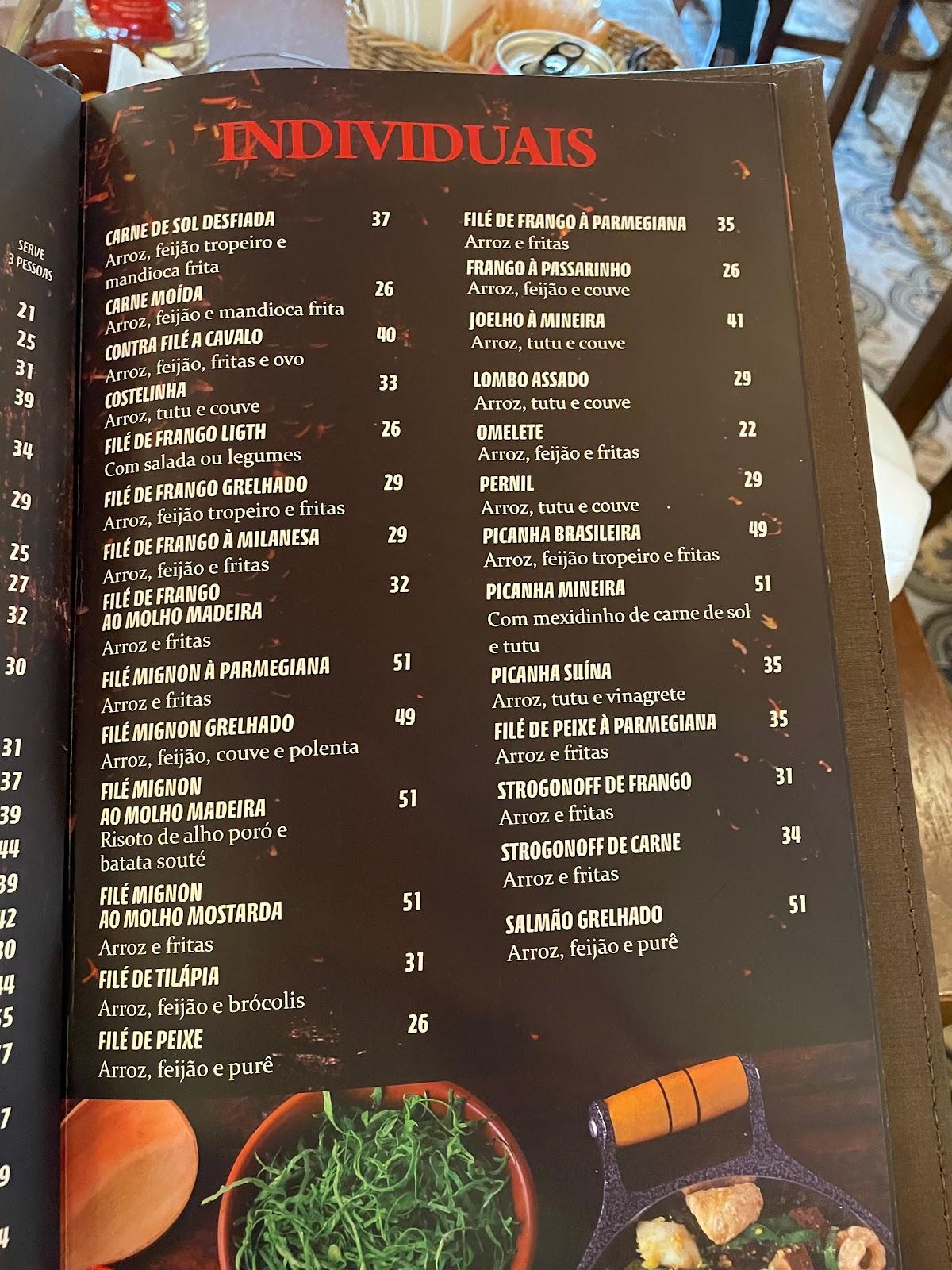 Menu em Cultura de Minas Restaurante, São Paulo