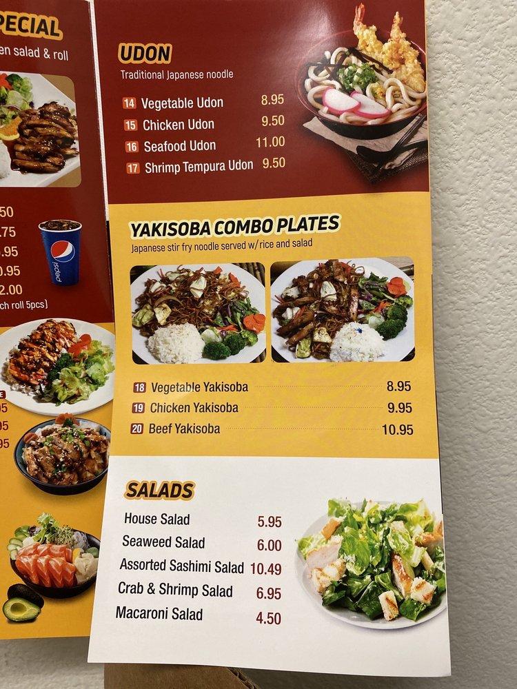 Menu at Rolling Rice restaurant, Rancho Cucamonga, Milliken Ave