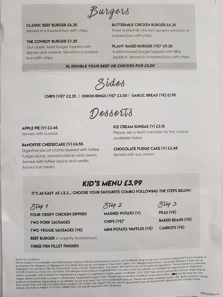 Menu at Golden Hind pub & bar, Birmingham, 188 Kingstanding Rd