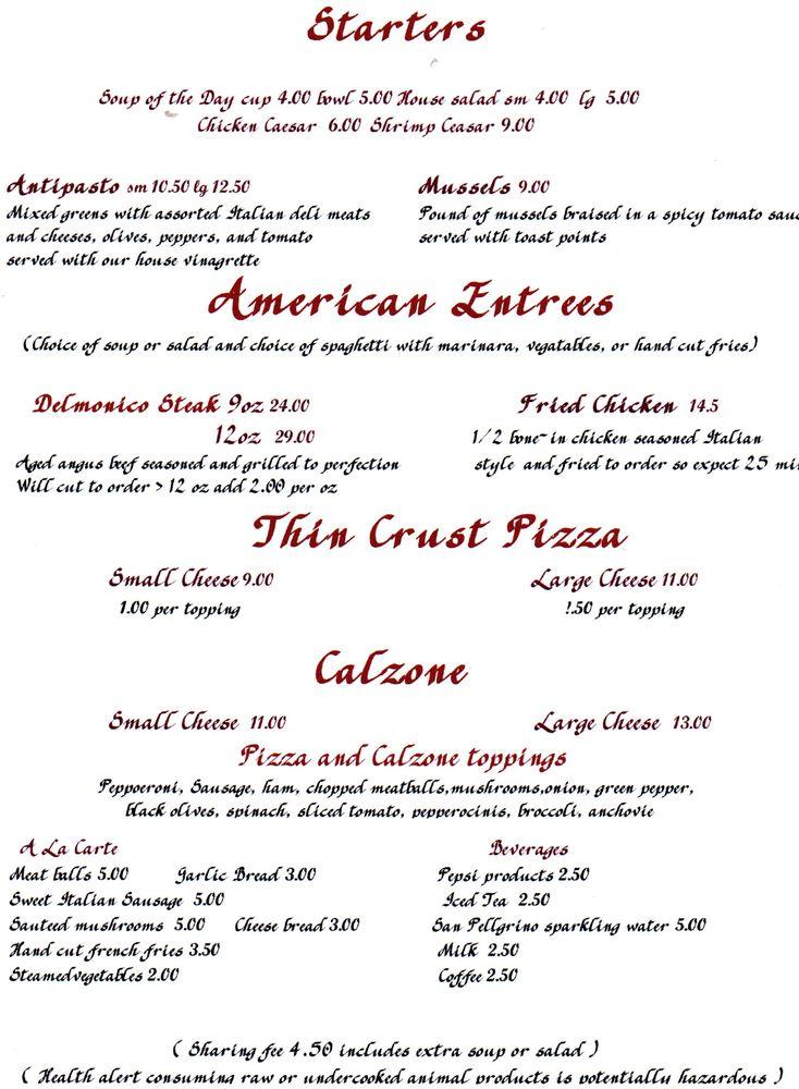 Menu at Mom & Dad's Italian Restaurant, Lady Lake