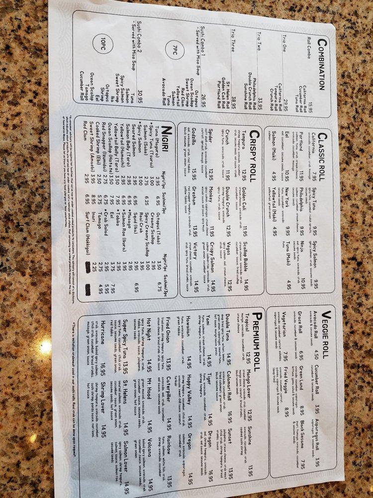 Menu at Yami Sushi & Teriyaki restaurant, Gresham, SW Highland Dr