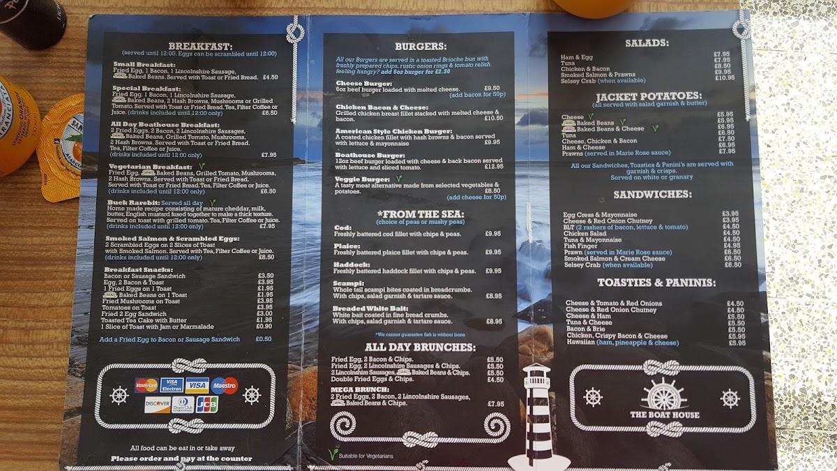 Menu at Boat House Cafe, Bognor Regis