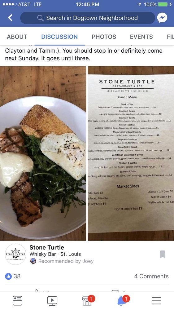 Menu at Stone Turtle Restaurant and Bar, St. Louis