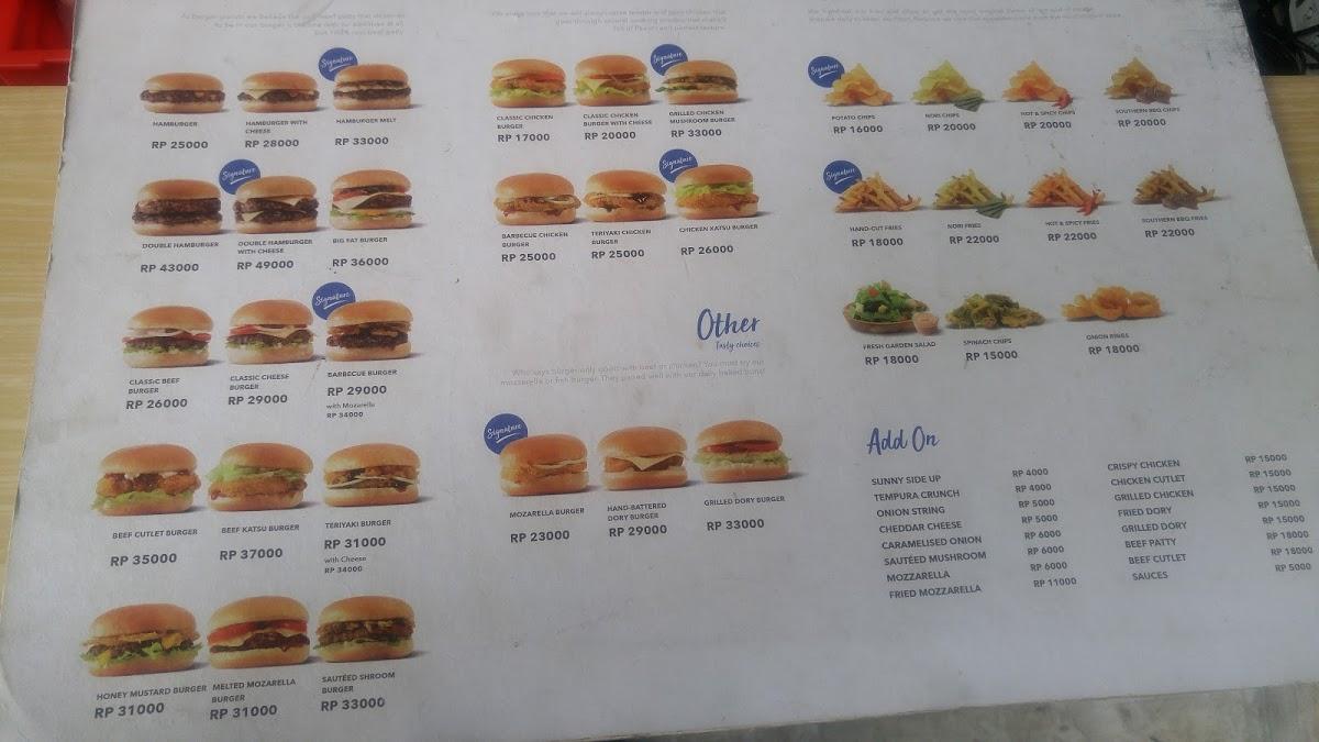 Menu at Eat Two Burger Kiosk restaurant, Malang