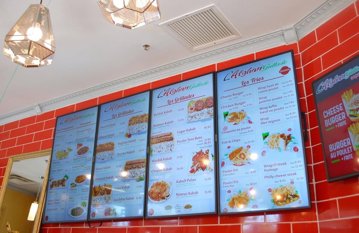 Menu at L’Afghan Grillade Côte-Vertu/ Halal/ Poutine/ Burger/ Livraison ...