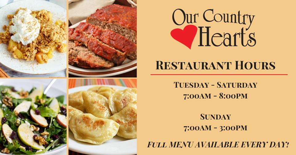 Menu at Our Country Hearts Restaurant, Endwell