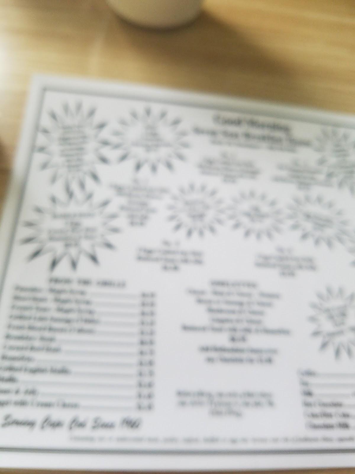 Menu at Seven Seas restaurant, Dennis
