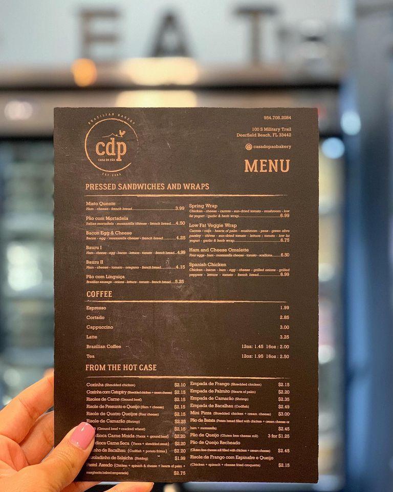 Menu at Casa do Pão Express restaurant, Deerfield Beach