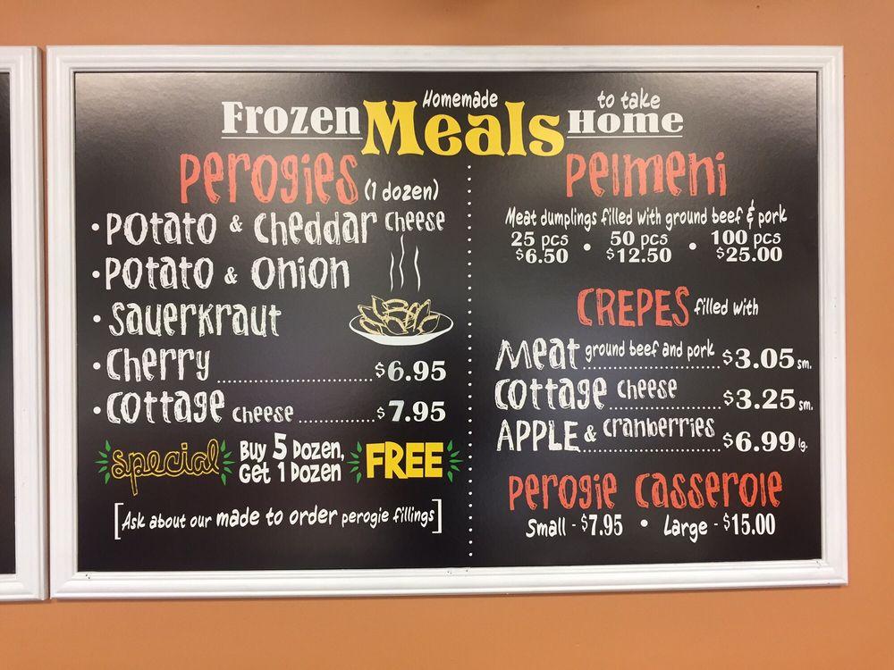 Menu at Teremok Cafe, Waterloo
