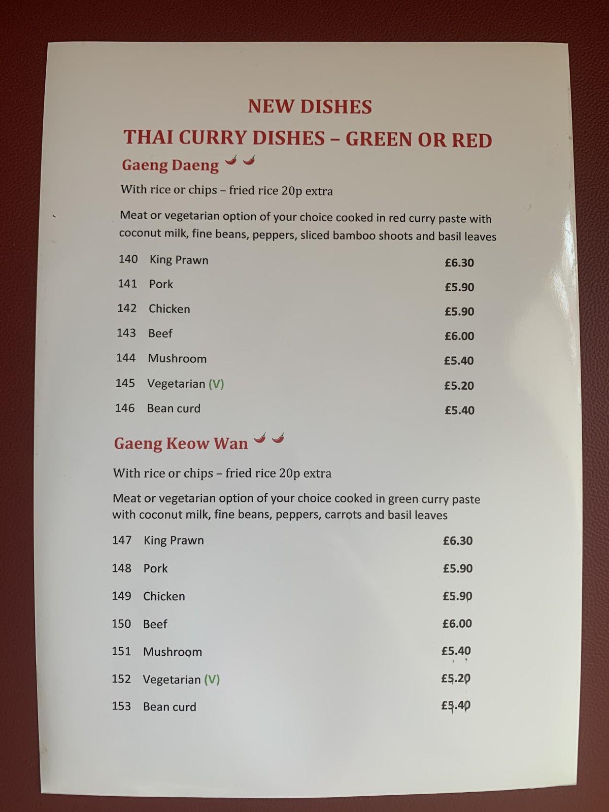 Menu at Full Moon Cantonese Cuisine fast food, Llanelli