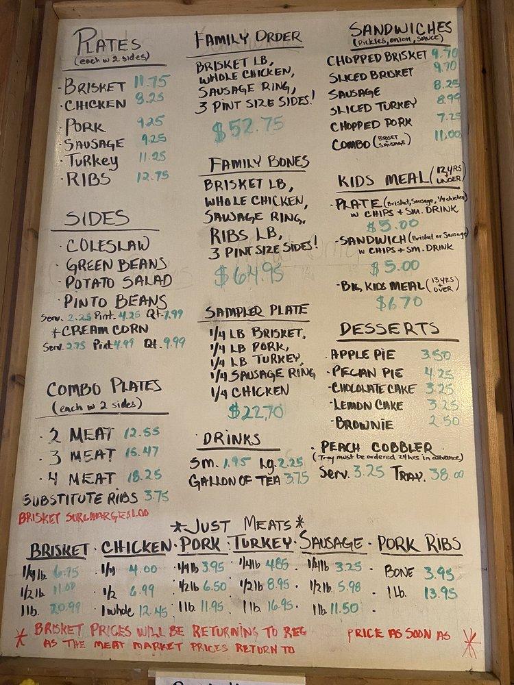 Menu at Harmon's BBQ, Cibolo, 102 S Main St