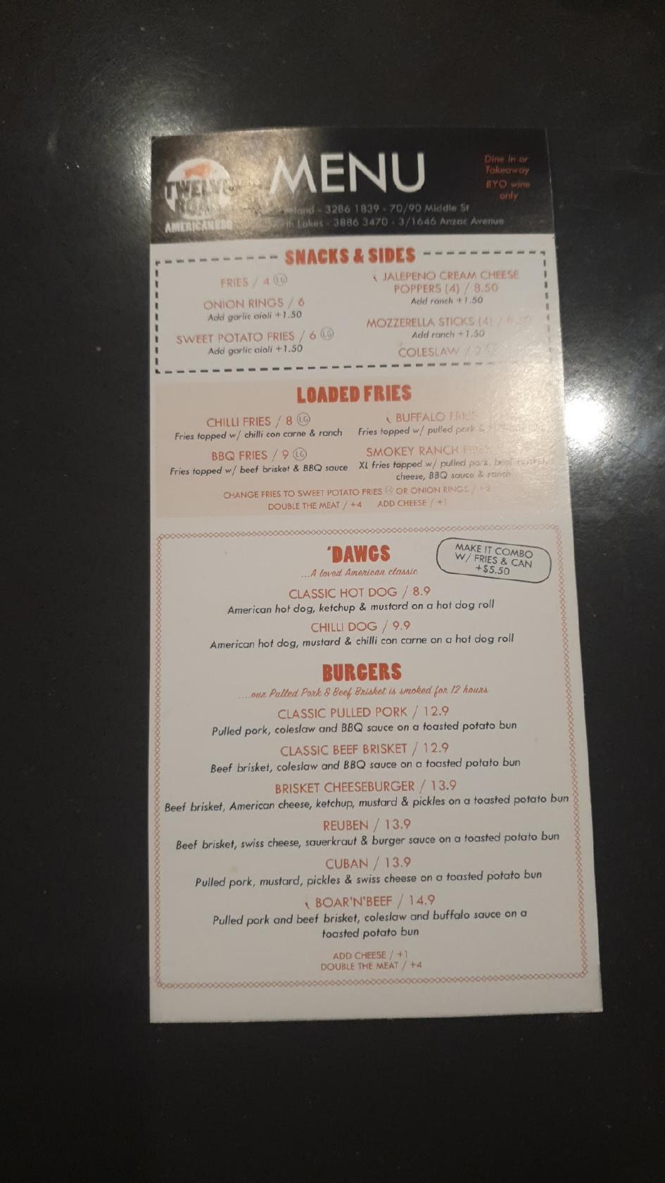 Menu at Smoked & Loaded - Cleveland restaurant, Cleveland, 70/90 Middle St