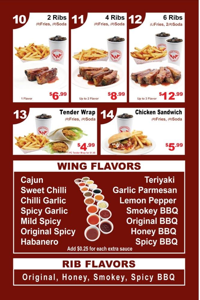 Menu at Wing Fiesta fast food, San Leandro