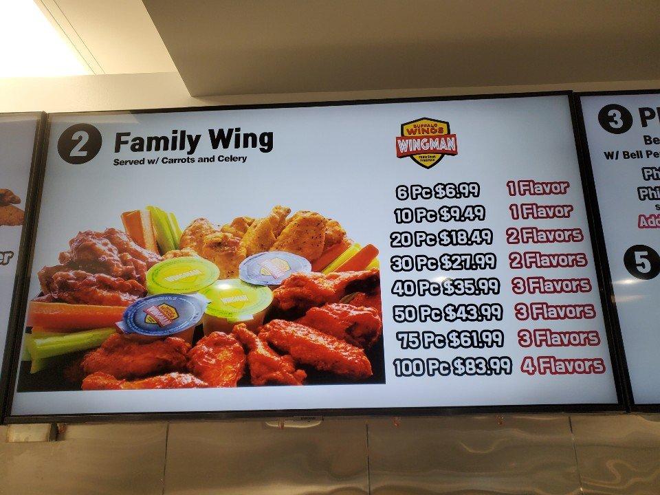 Menu at Wingman restaurant, Chicago