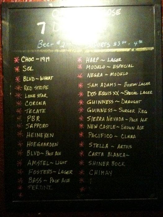 Menu at Yellow Brick Road Pub, Tulsa
