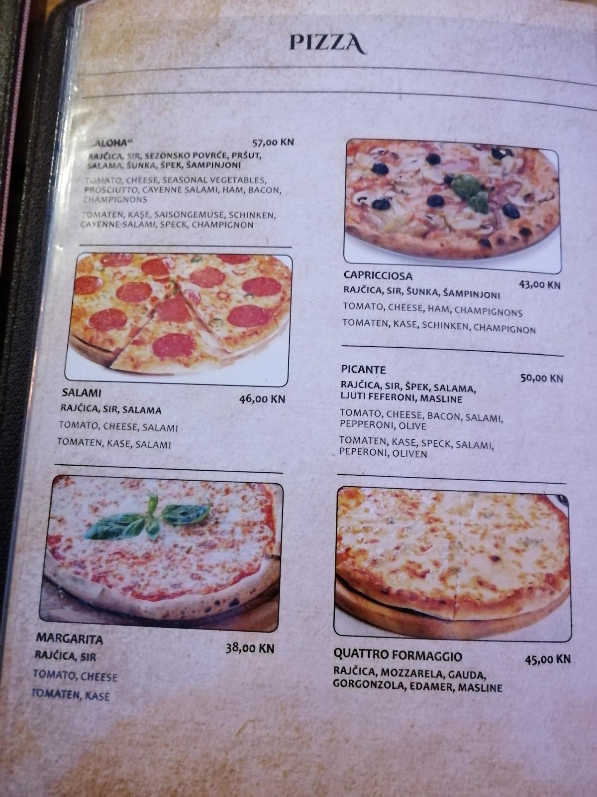Menu at Bistro Aloha restaurant, Vir