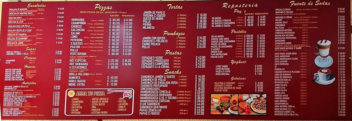 Menu at Torres restaurant, Xalapa, Benito Juárez 61
