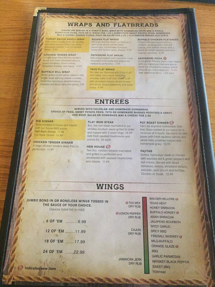 Menu at Wild Badger Sports Saloon pub & bar, New Richmond