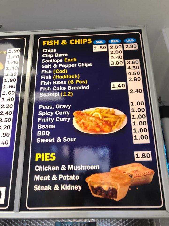 Menu at Hope Farm Fish Bar, Ellesmere Port