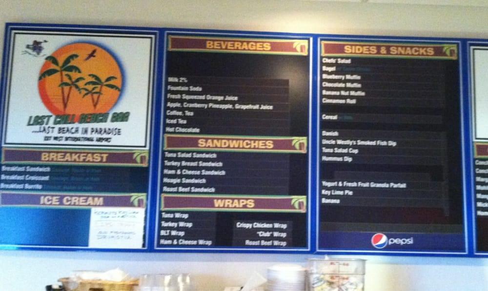 Menu at Last Call Beach Bar, Key West