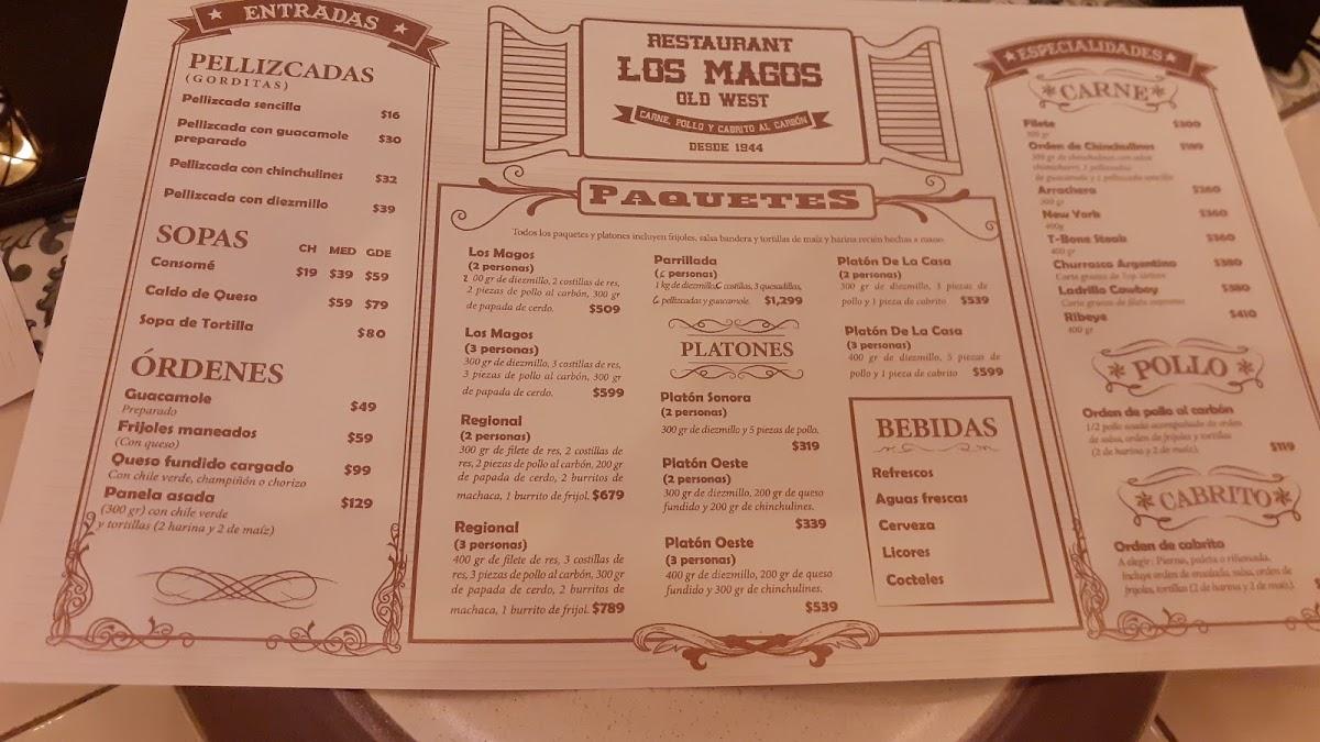 Menu at Los Magos Restaurant Bar, Hermosillo