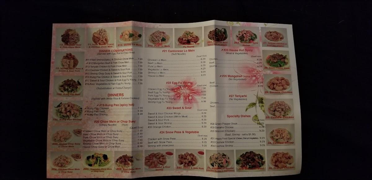 Menu at Happy Food restaurant, Phoenix, W Thomas Rd