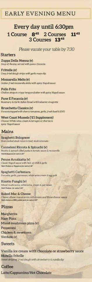 Menu at La Fortuna Restaurant and Pizzeria, Annan
