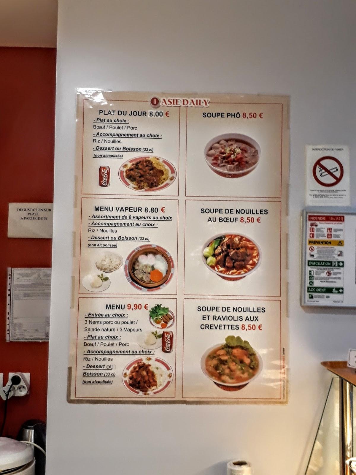 Menu at Asie Daily restaurant, Aubervilliers