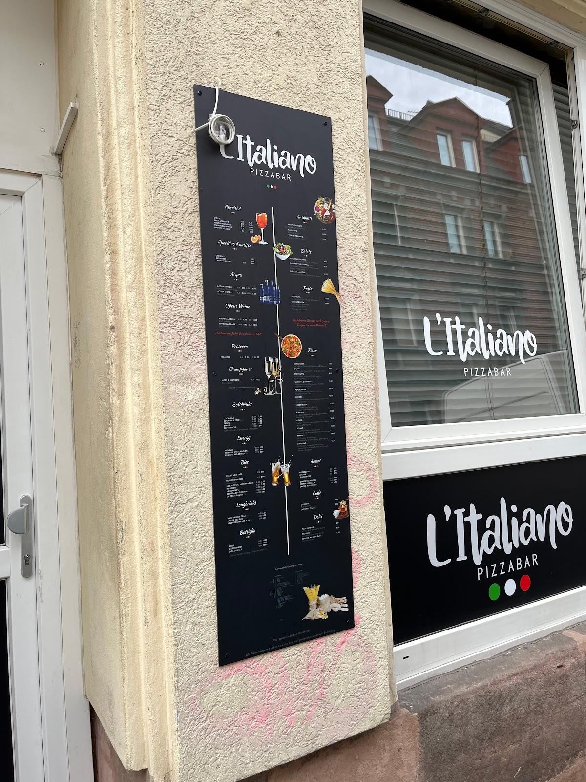 Menu at Litaliano restaurant, Nuremberg