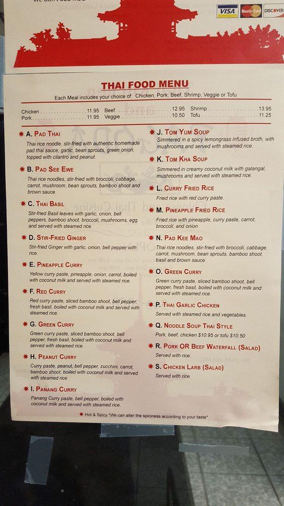 Menu at Pagoda Chinese Food restaurant, Missoula