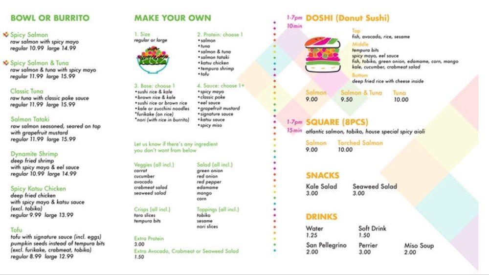 Menu at Square restaurant, Toronto, Square One Dr