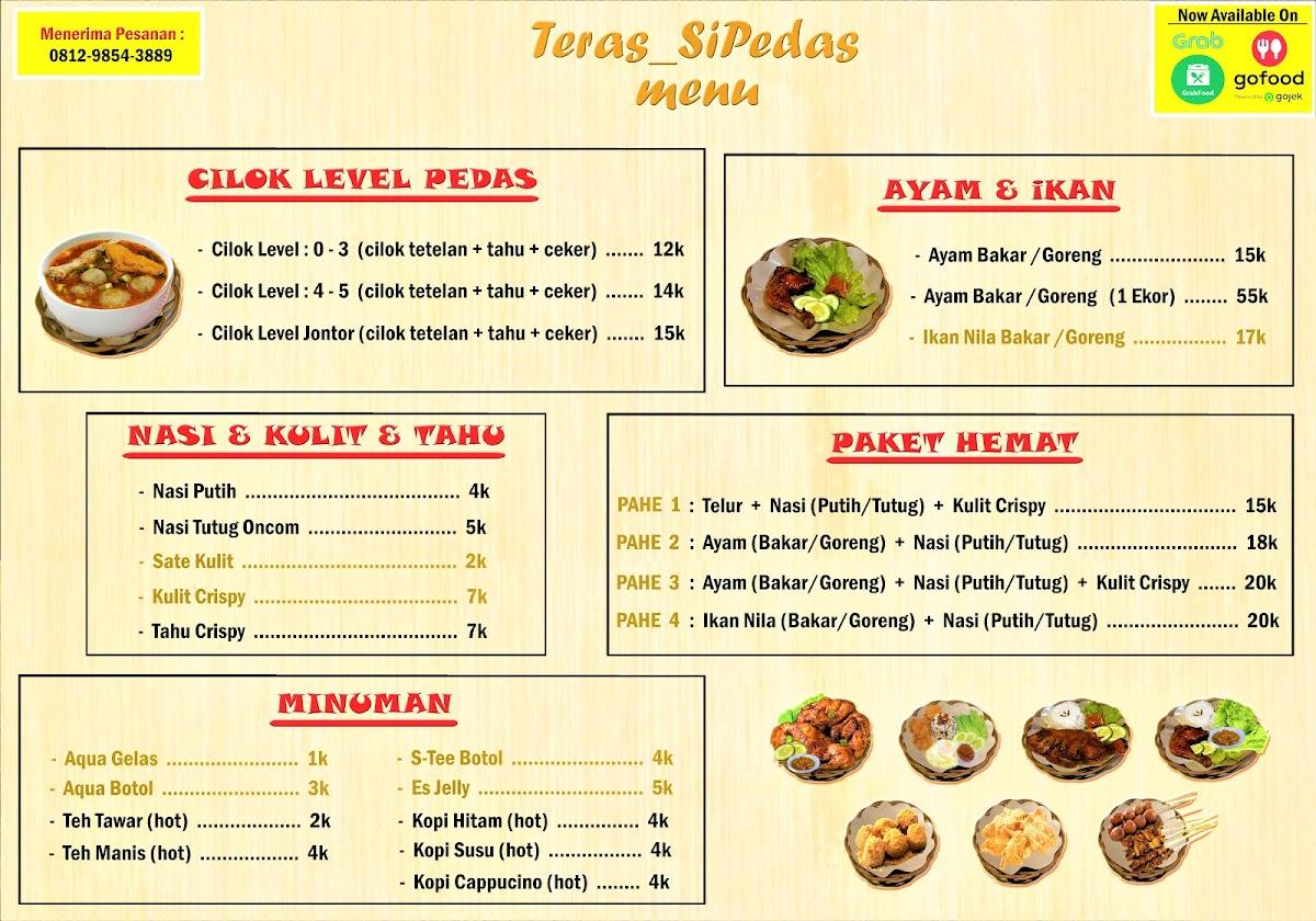 Menu at Teras SiPedas restaurant, Bekasi Regency
