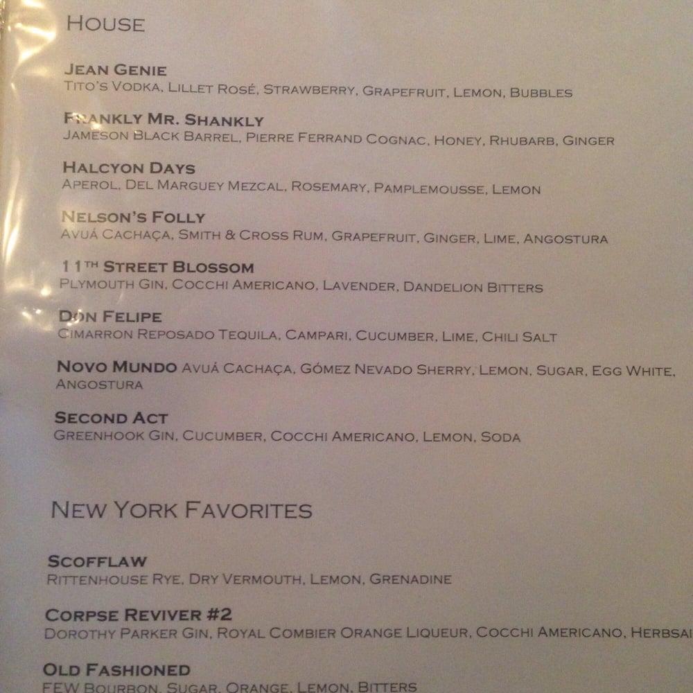 Menu at The Spotted Pig pub & bar, New York City