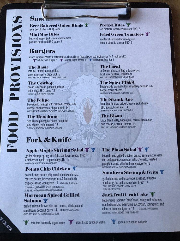 Menu at The Local Bison pub & bar, Tulsa