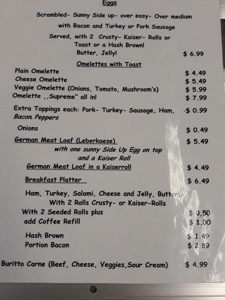Menu at Bread Pete cafe, Cape Coral
