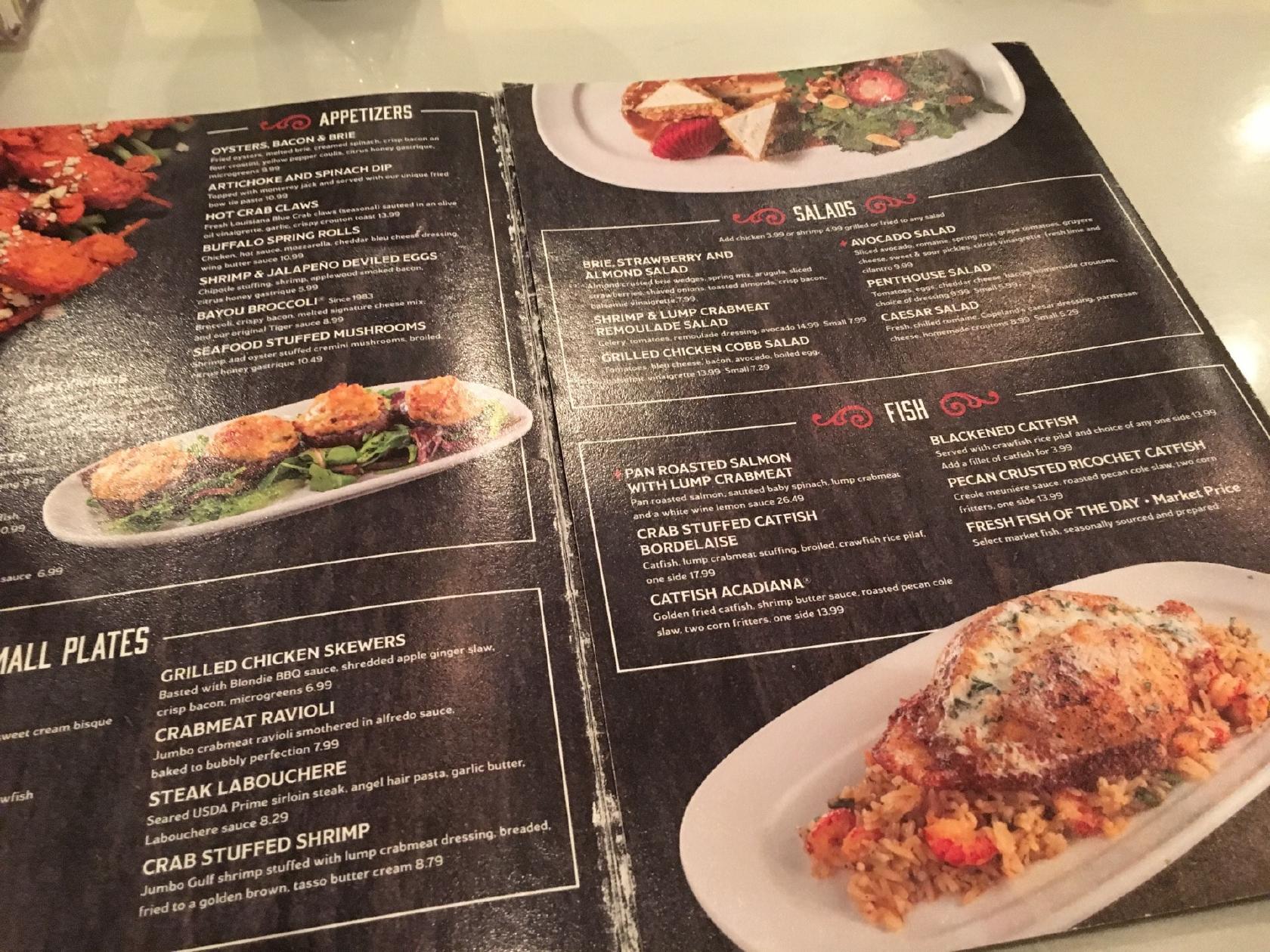 Carta de parrilla Copeland's of New Orleans, Houma