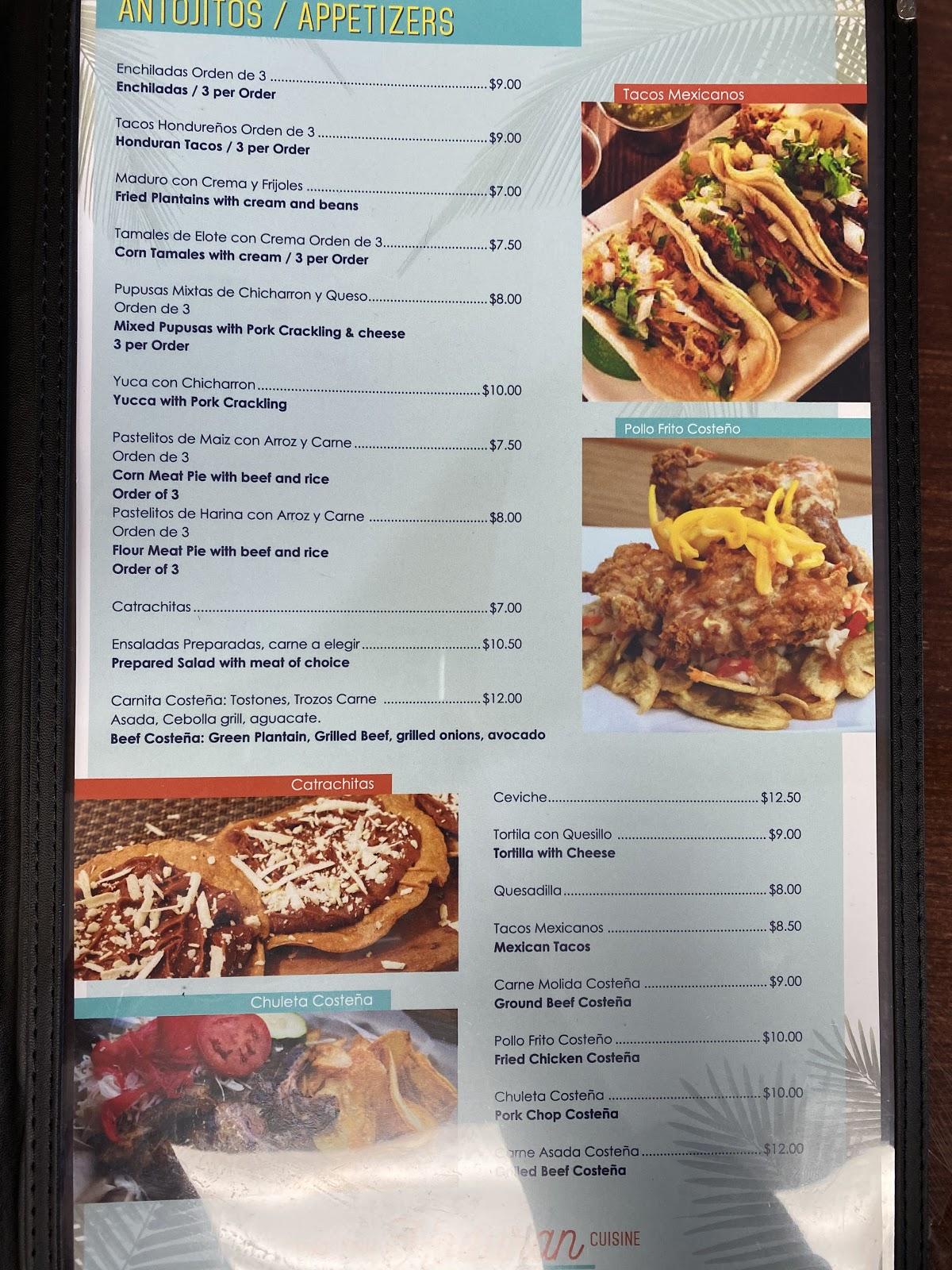 Menu at La Costa Restaurant & Bar, Metairie