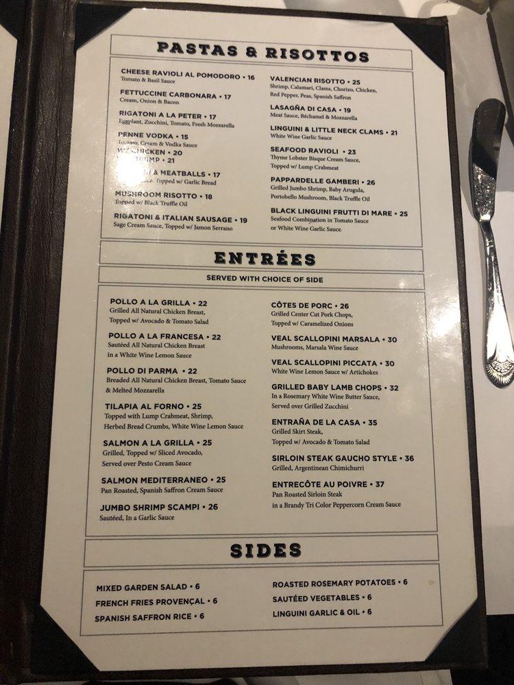 Menu at Uncle Peter's restaurant, New York City, 83-15 Northern Blvd