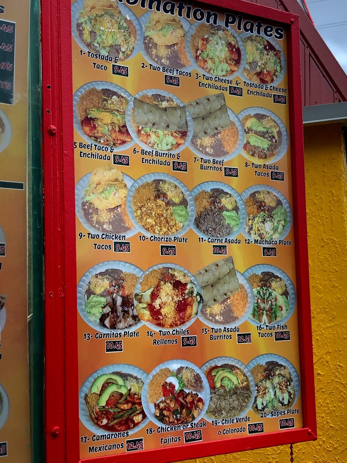 Menu at Los victor's Mexican food California Style restaurant, Silver City