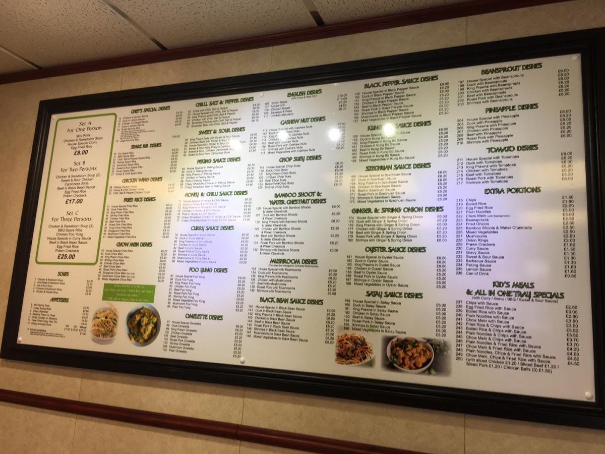 Menu at King Do Chinese Takeaway, Darlington