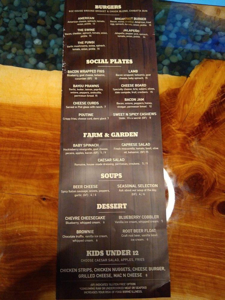 Menu at The Filling Station Post Falls restaurant, Post Falls