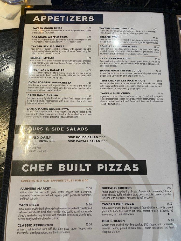Menu at The Tavern Grill pub & bar, Minnetonka