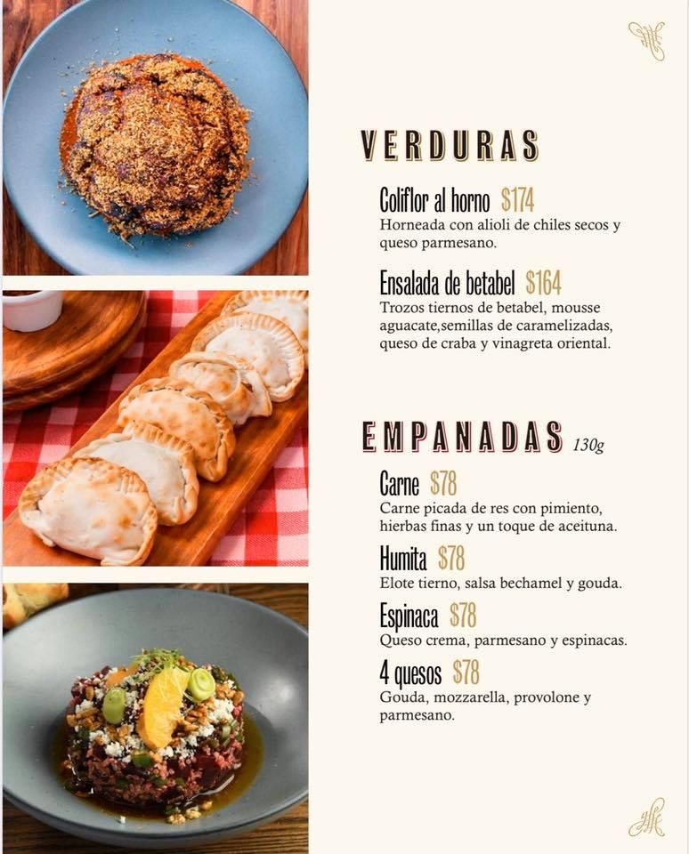 Menu at El Almacén del Bife restaurant, Aguascalientes