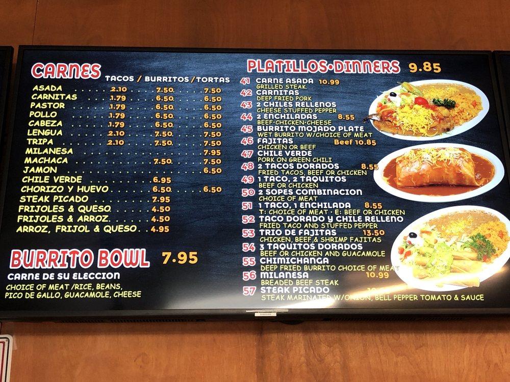 Menu at El Picosito Restaurant, Long Beach