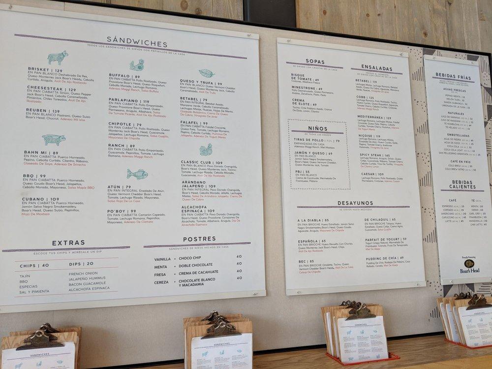 Menu at Wild Cypress restaurant, Tijuana